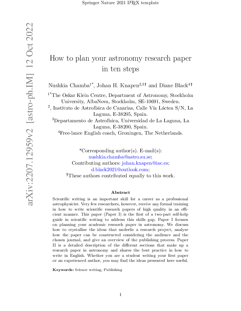 How to plan your astronomy research paper in ten steps | alphaXiv