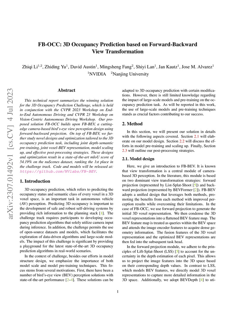 FB-OCC: 3D Occupancy Prediction based on Forward-Backward View ...