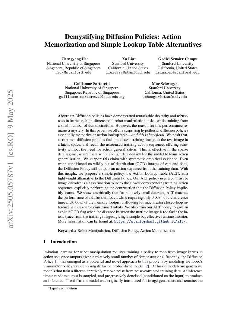 Demystifying Diffusion Policies: Action Memorization and Simple Lookup ...